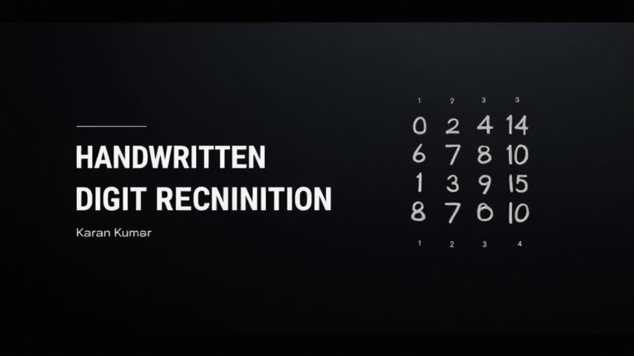 Handwritten Digit Recognition | Deep Learning Starter Project Demo
