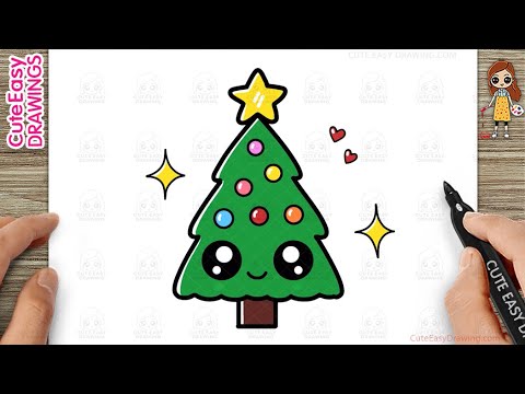 How to Draw a Cute Christmas Tree - Easy Step-by-Step for Kids!