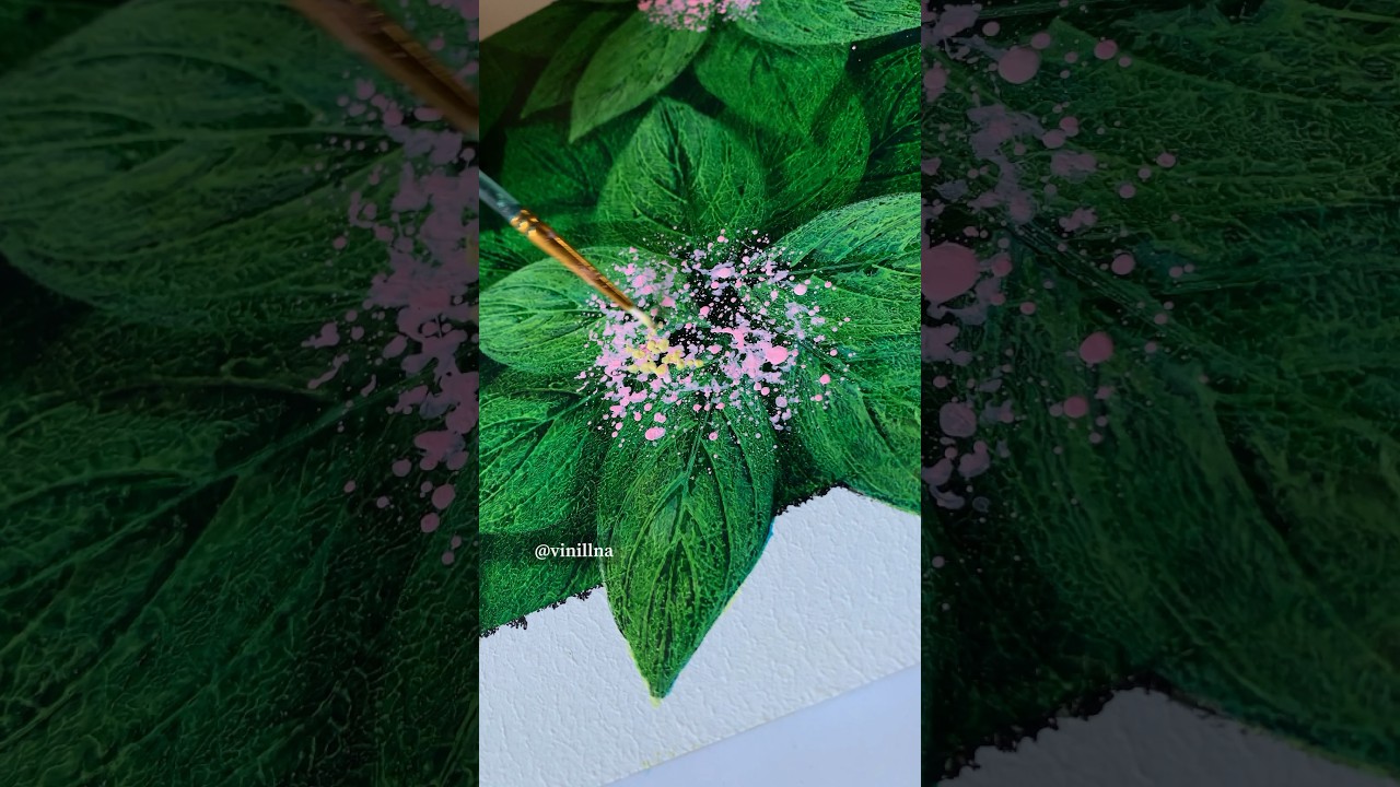 Summer flowers painting / Vinillna / Leaf painting / 3D art / Depth painting