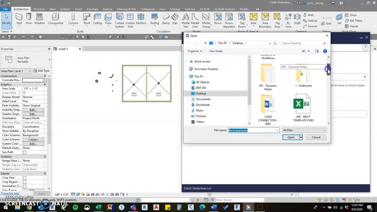 Dynamo Revit 2020 - Update Element Location to Area by Excel