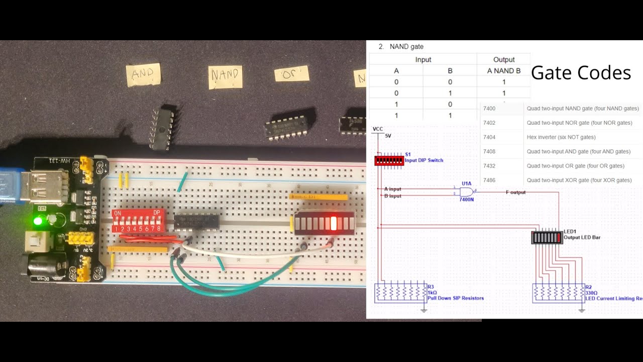 Intro. to Logic Design | Lab 4 | Design simple logic circuits in Multisim and on a Bread-Board