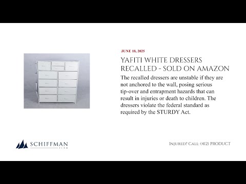 YaFiti White Dressers Recalled