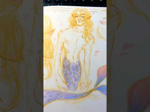Lestat mermaid au🧜🏻♀️ #sketchbooktour #fanart #iwtv #lestatdelioncourt #mermaids #mermay2025 #fyp