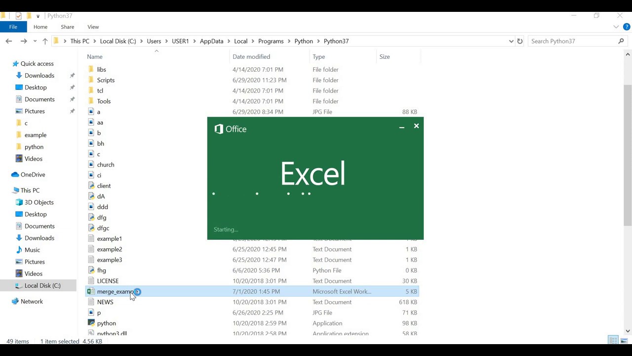 Openpyxl(Python With Excel)- merging cells Example