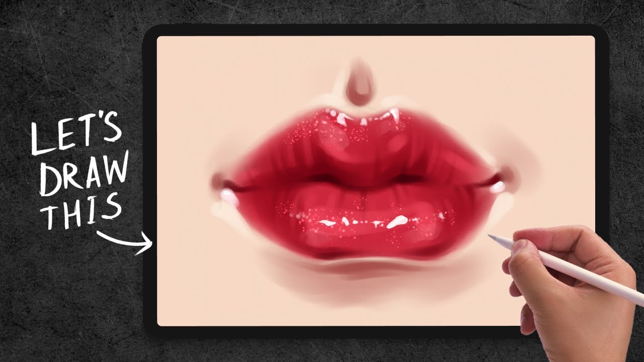 Glossy Lips Drawing Tutorial | How I Draw Lips Procreate