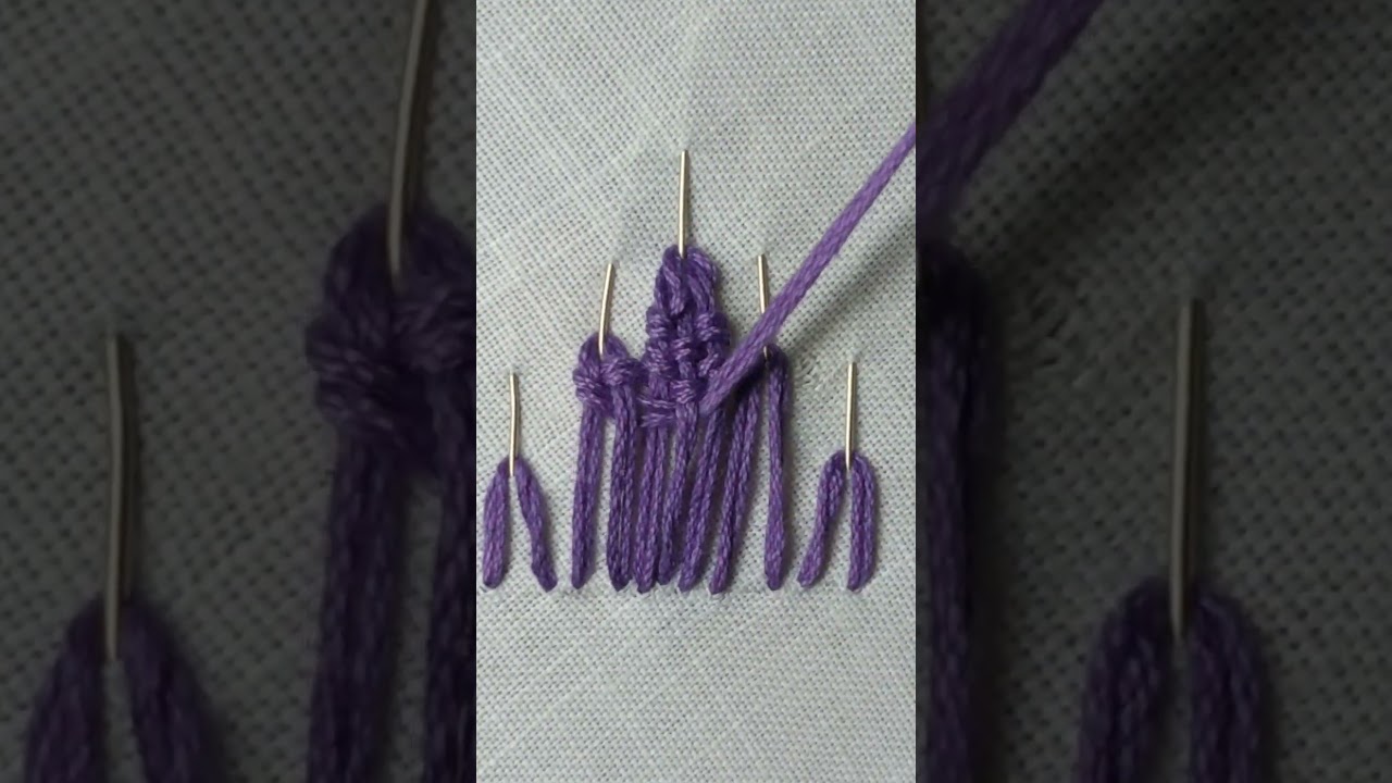 Hand embroidery 3D design/Unique method embroidery work with saree pin/#trendingshorts #viral