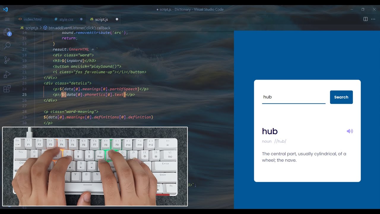ASMR Programming - Dictionary App With JavaScript - No Talking