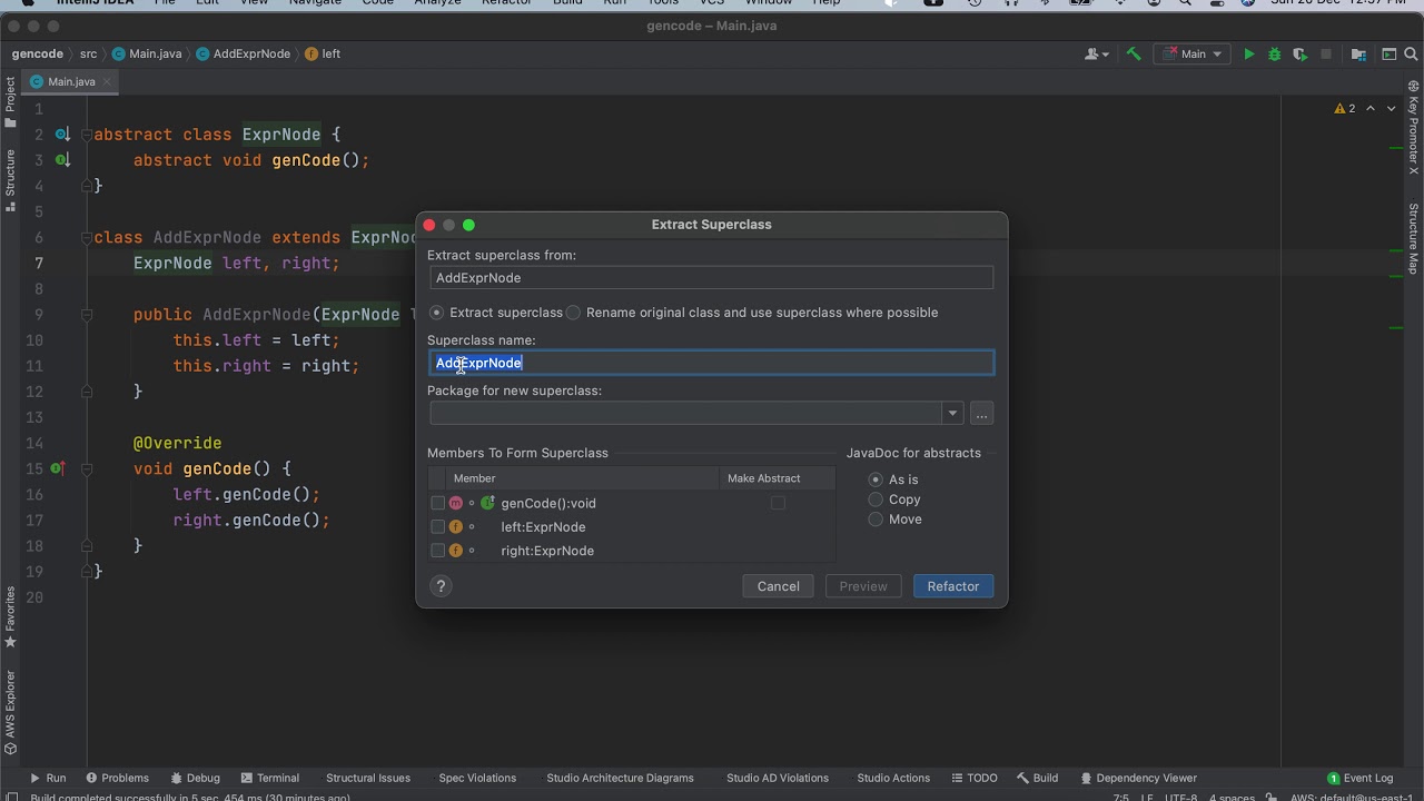 IntelliJ IDEA Tips & Tricks #53: Automatically Extract Superclasses From Existing Classes