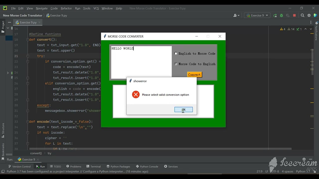 Morse Code Translator In Python Tkinter