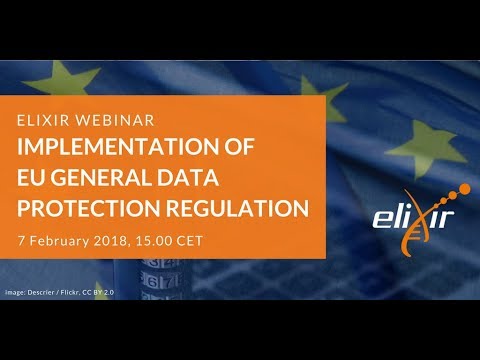 ELIXIR Webinar: EU General Data Protection Regulation and Research Data Sharing