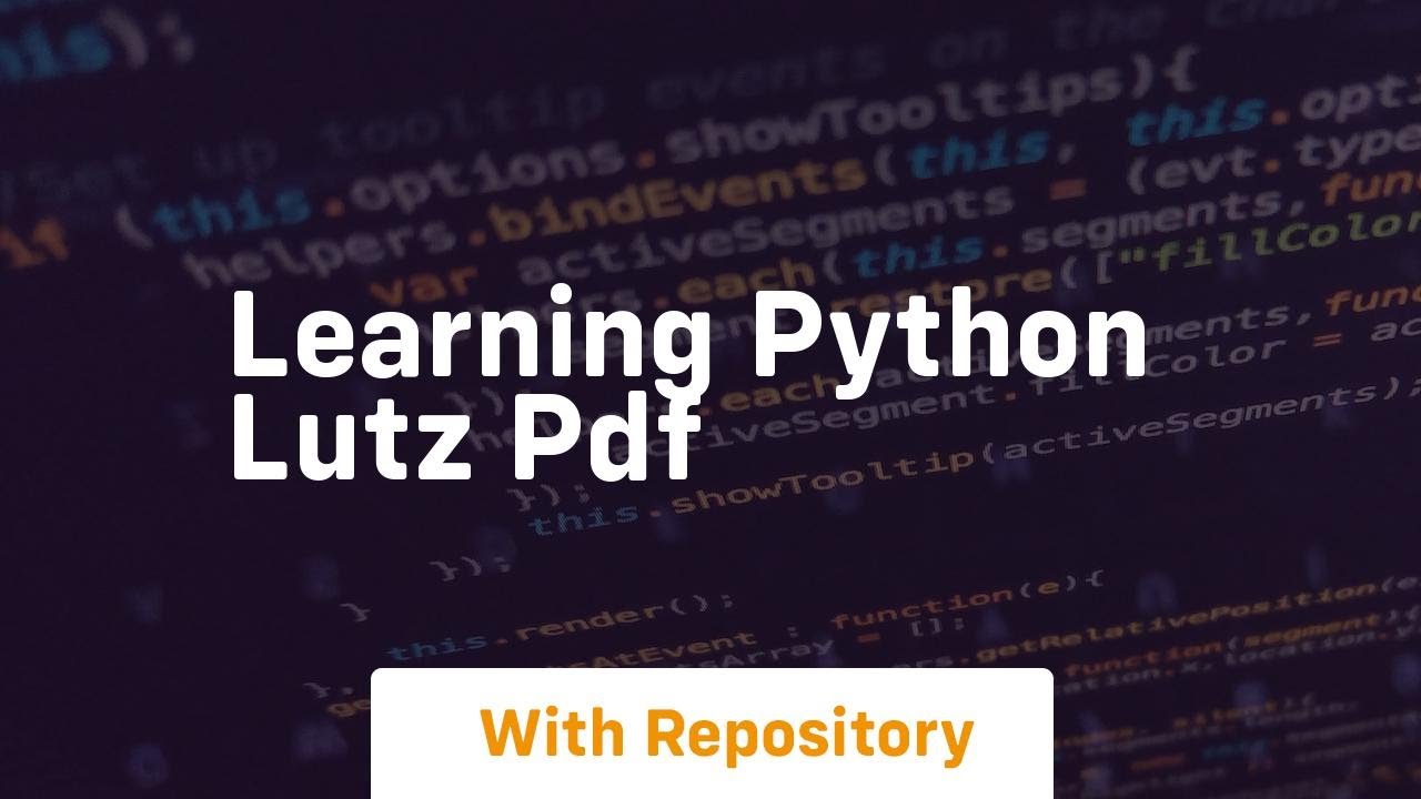 learning python lutz pdf
