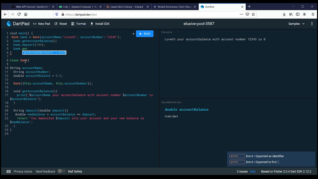 Dart: Object Oriented Programming Assignment