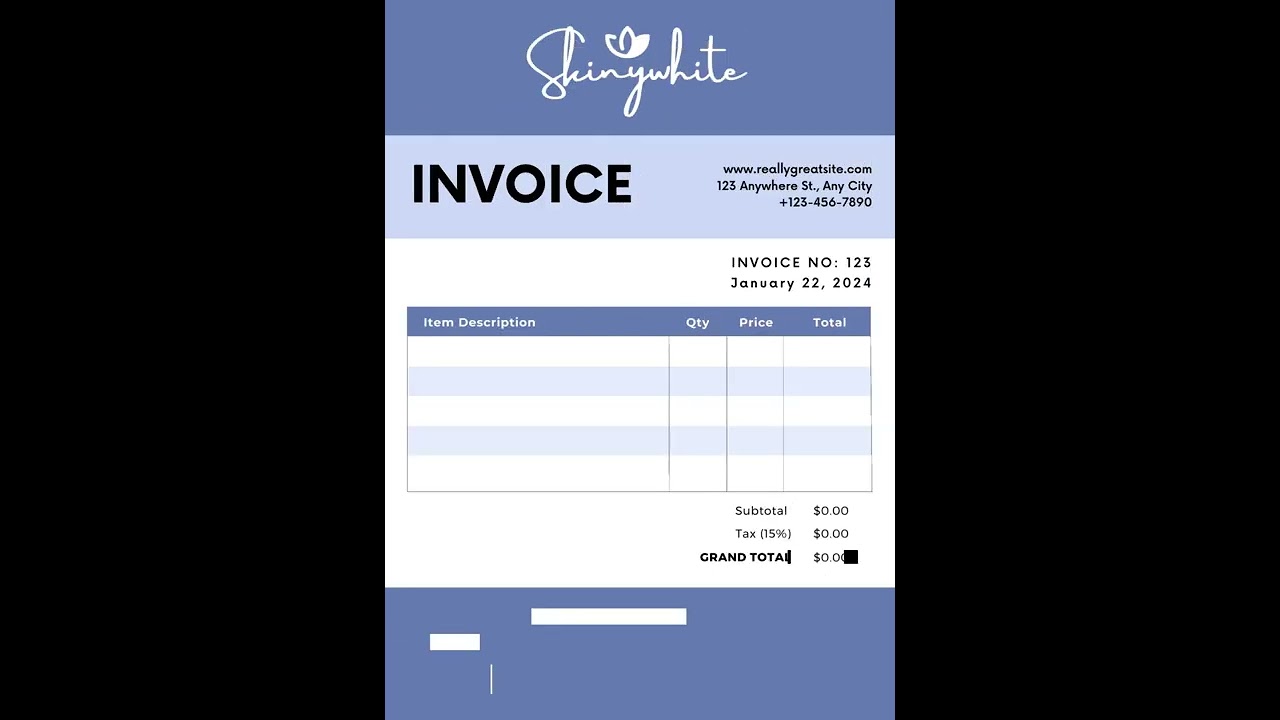 Editable Invoice Template, Printable Invoice,Order Form , Small Business, Canva Template