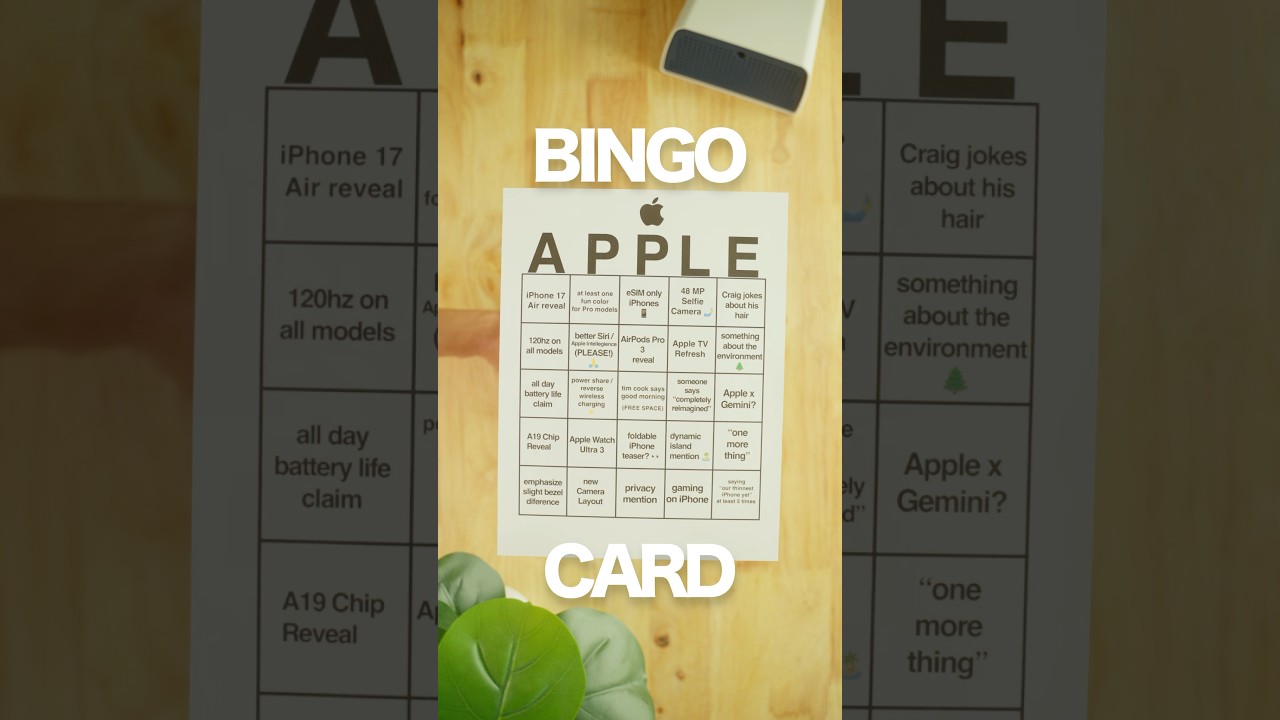 I made an Apple Event Bingo Card