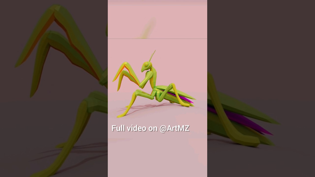 Praying Mantis 3d modeling. Autodesk Maya tutorial
