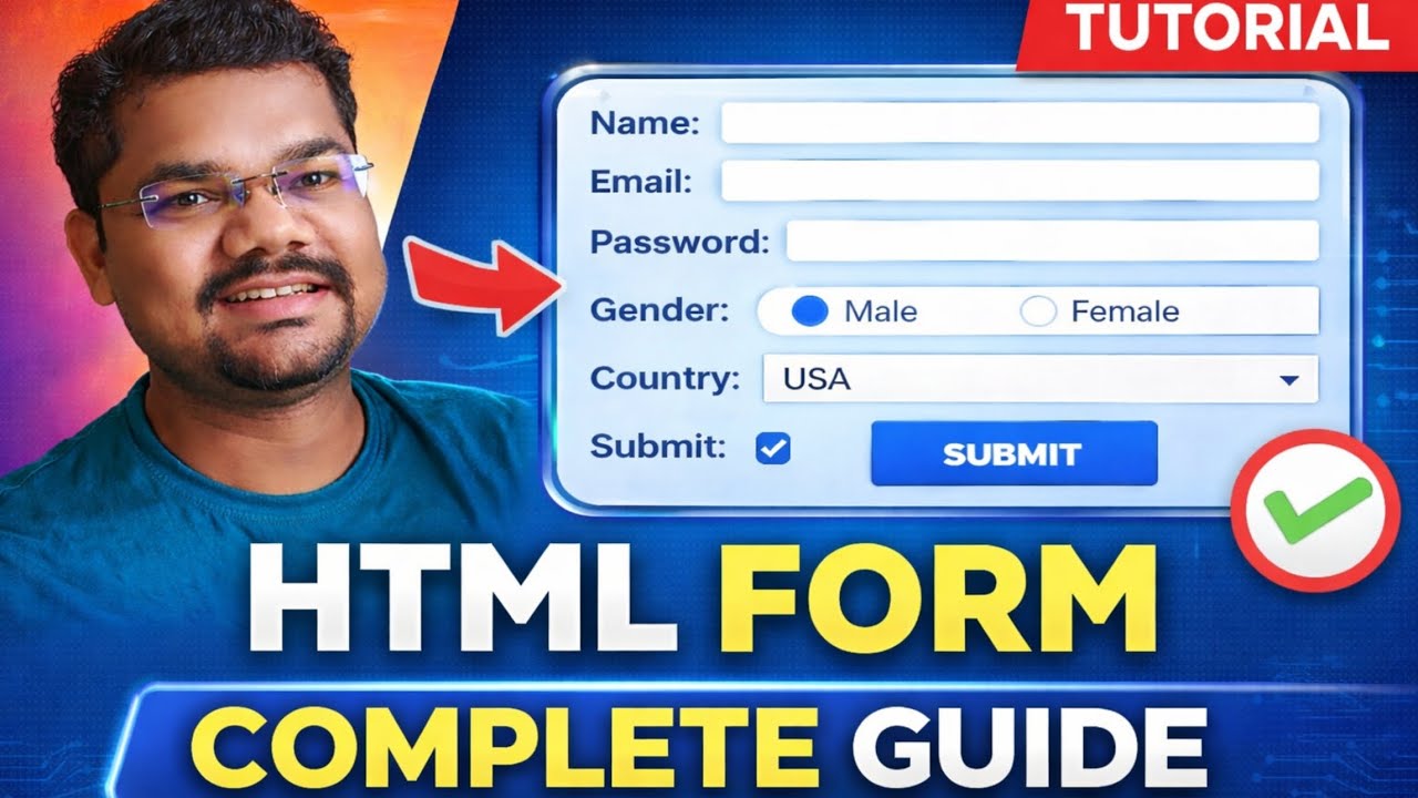 How to Create HTML Form (Complete Guide for Beginners) | All Input Types Explained