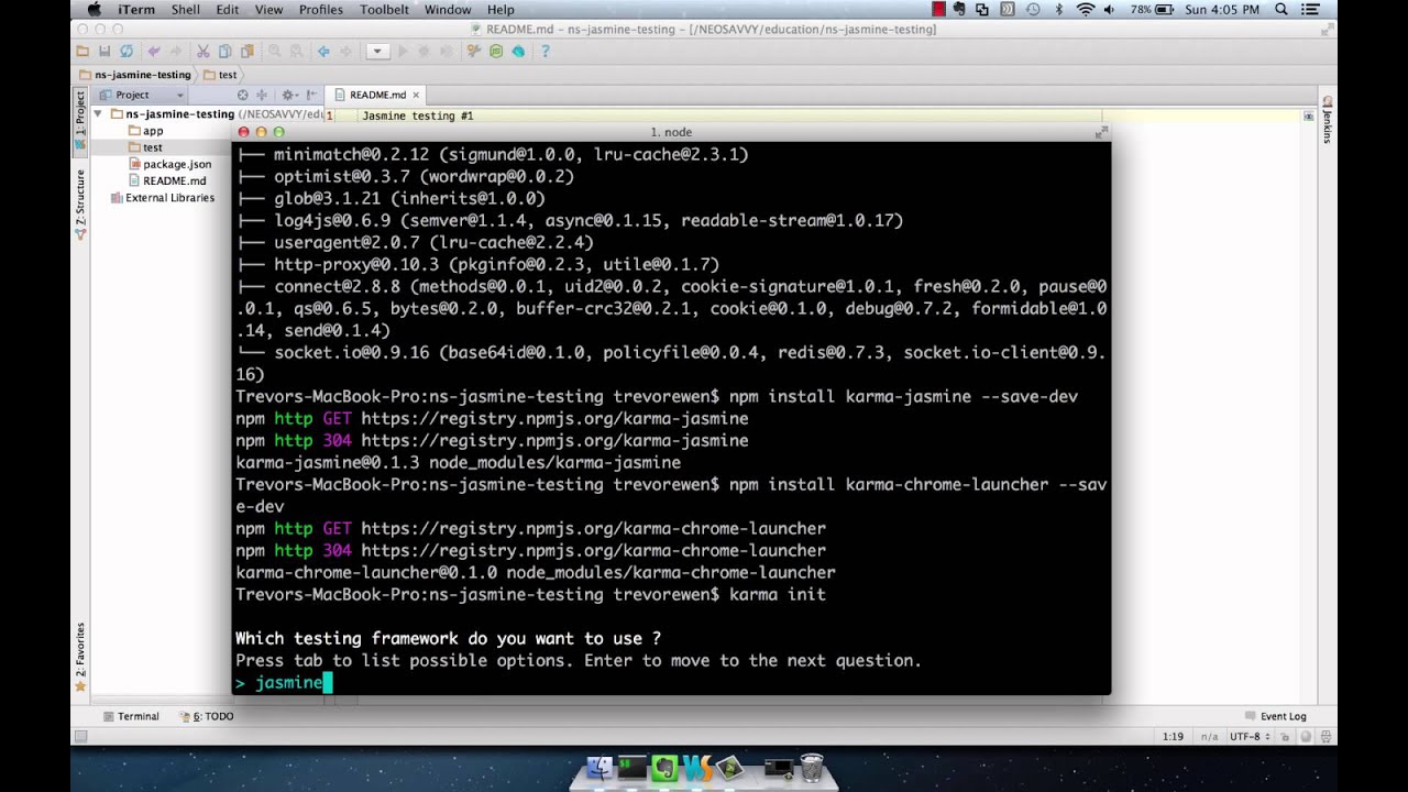 1) Angular/Jasmine, Setup