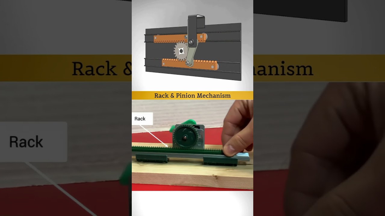 Rack and Pinion Mechanism | Rotary to Linear #mechanism #3ddesign #engineering #mechanical #cad