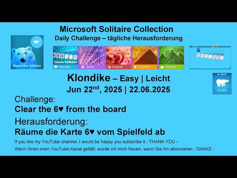 Solitaire Daily Challenges | Klondike - Easy | Jun 22nd, 2025
