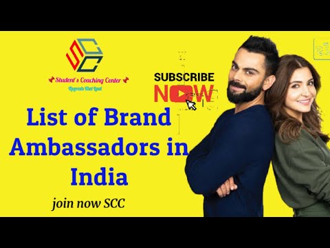 LIST OF BRAND AMBASSADORS IN INDIA || IN SCC || IN TAMIL & ENGLISH