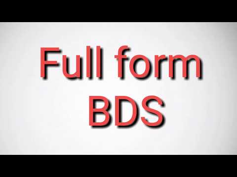 Full form of BDS ?