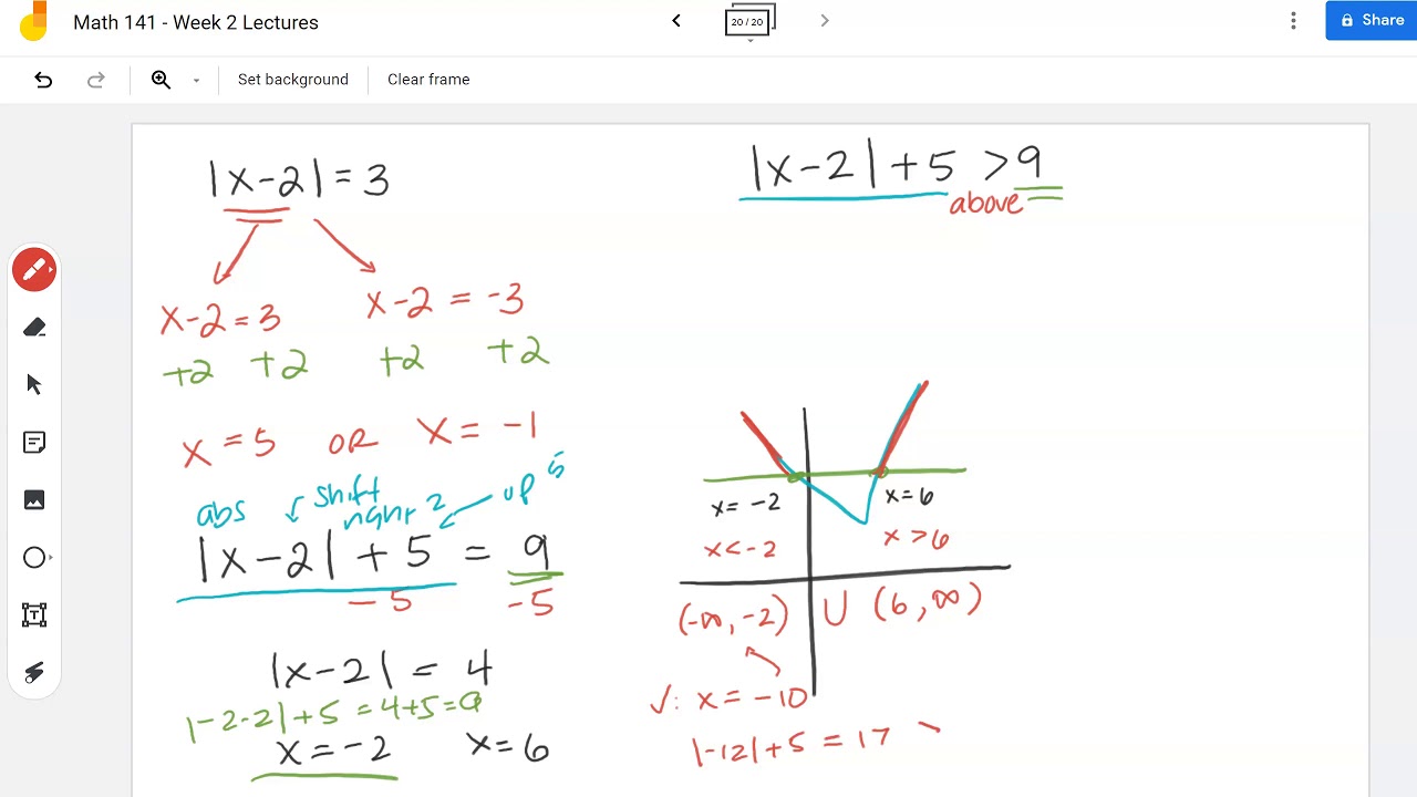 Math 141: 1.6 Absolute Value Inequalities
