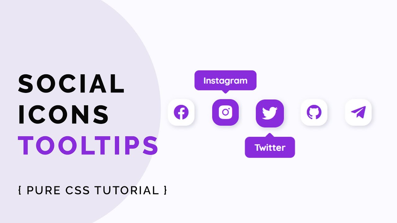 Social Media Icons Tooltip Using HTML And CSS | Social Icons Hover Effects | Code4Education 2021