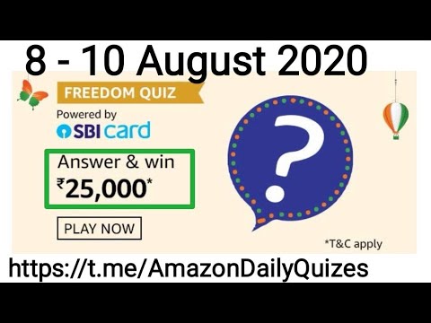 Amazon Freedom Sale Quiz | Win ₹ 25,000 (4 winners) | 8 - 10 August 2020