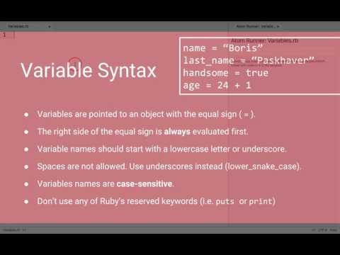 Learn Learn to Code with Ruby Section 02 Lesson 06 Variables - Mind Luster