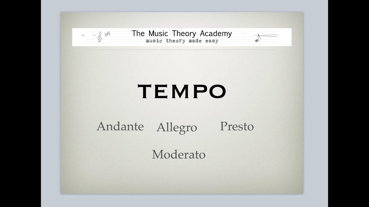 Music Theory Lesson   Tempo