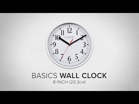 8-inch White Basics Wall Clock