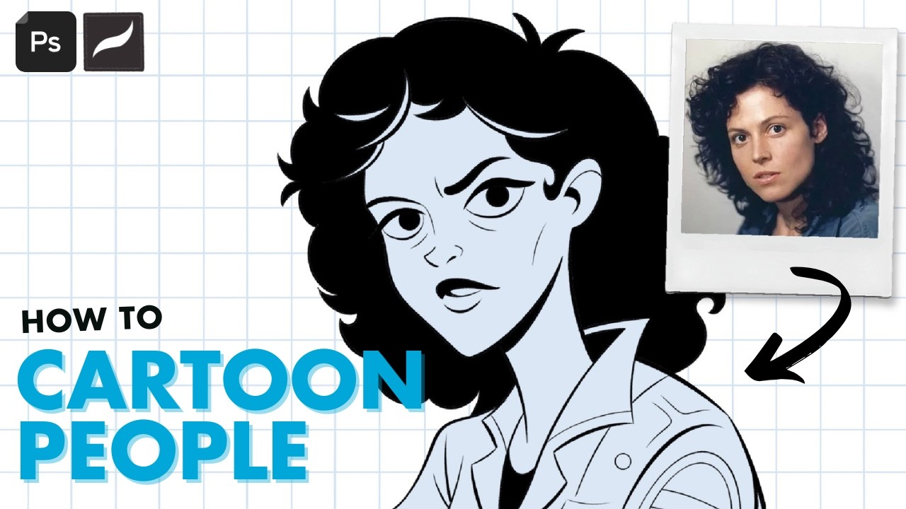 How To Draw Cartoon People (From Reference Photos) - Beginner Tutorial