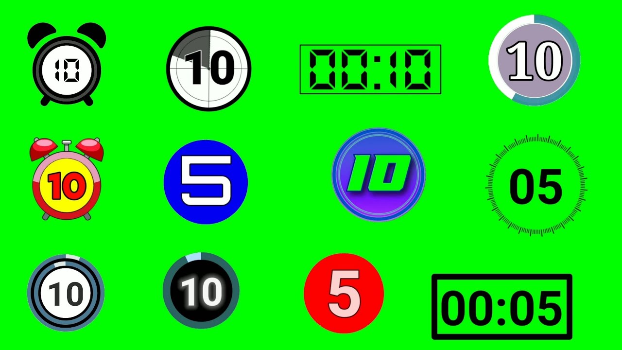 top 10 | most used | 5 seconds | 10 seconds | countdown timer | green screen | no copyright