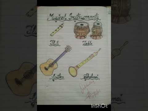 Drawing of Musical Instruments #priyanshinegi