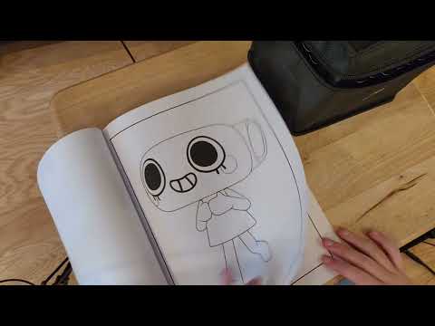 Reviewing and drawing in this random Dandy's world coloring book