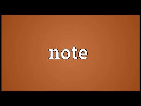 note meaning in English