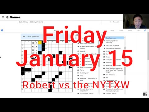 Platonic ideal of a Friday [0:39/8:37]  ||  Fri 1/15/21 New York Times Crossword