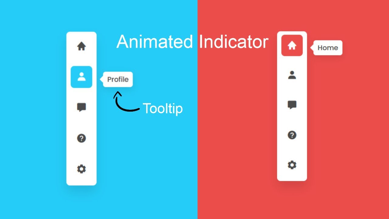Vertical Tab Hover animation using HTML, Css & JavaScript |Animated Magic Menu Indicator in Css & JS