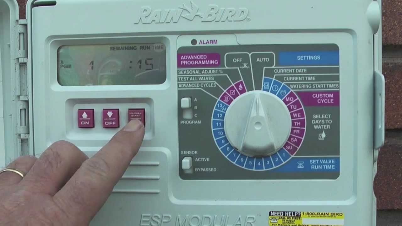 Using Rain Bird ESP Timer's Manual Start