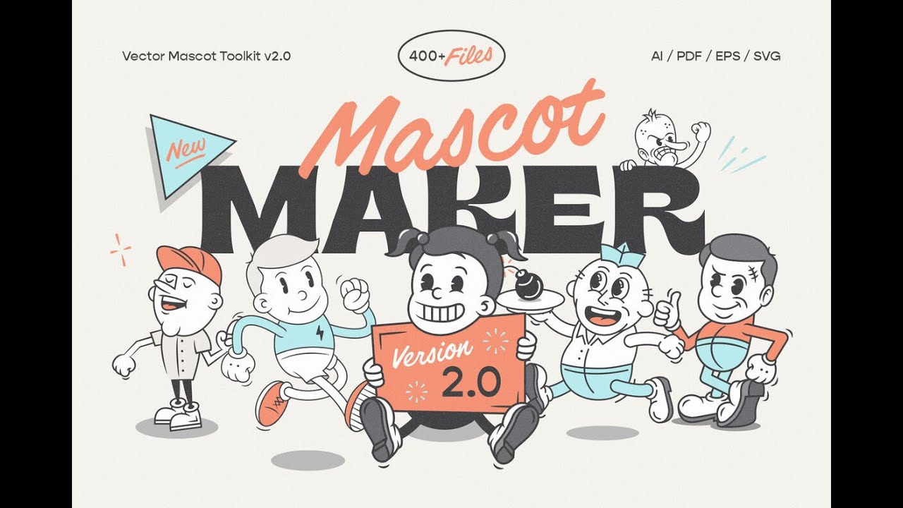 Download Mascot Maker v2.0 - Vintage Vector Character Toolkit Stock Graphics