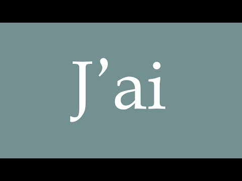 How to pronounce ''J'ai'' correctly in French