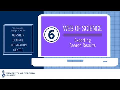 Web of Science 6: Exporting Search Results