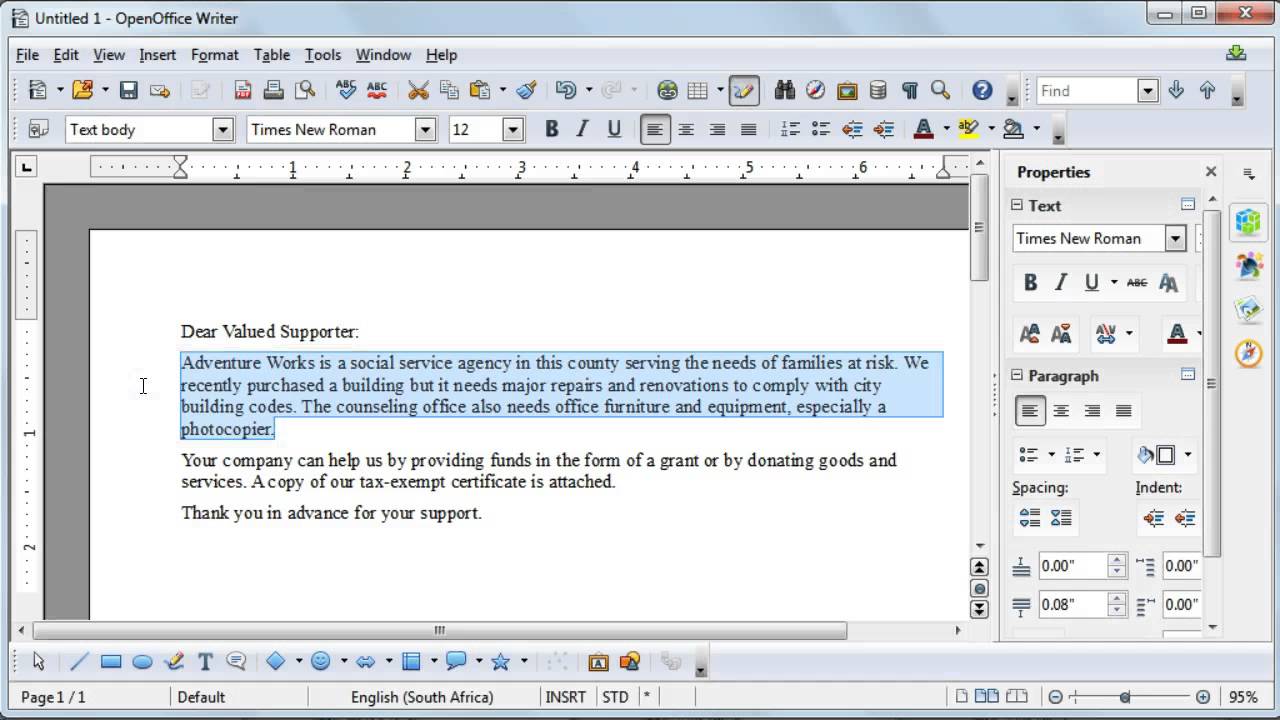 CAT 10 Word Processing OpenOffice Writer - 5 Selecting Text