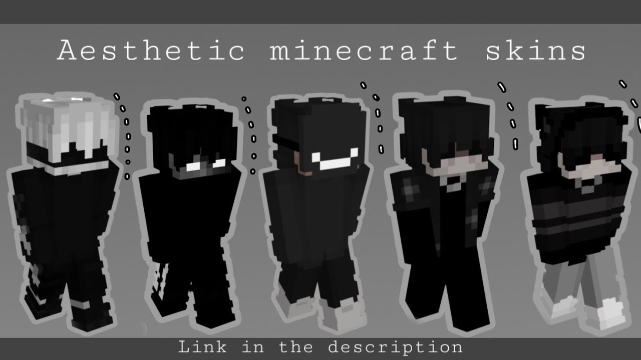 25 aesthetic minecraft skins | black , link in the description.