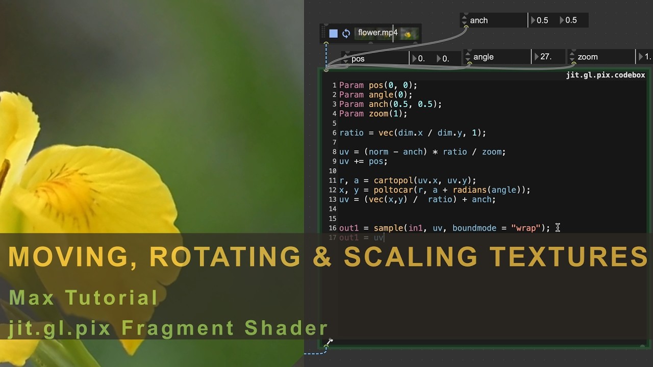 jit.gl.pix Codebox Techniques #1 | Moving, Rotating & Scaling Textures