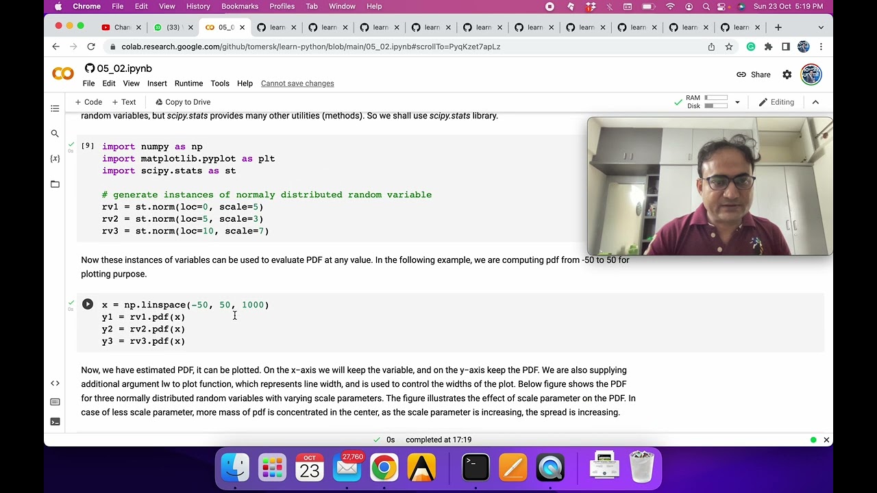 Theoretical distributions, histogram, PDF, CDF in Python