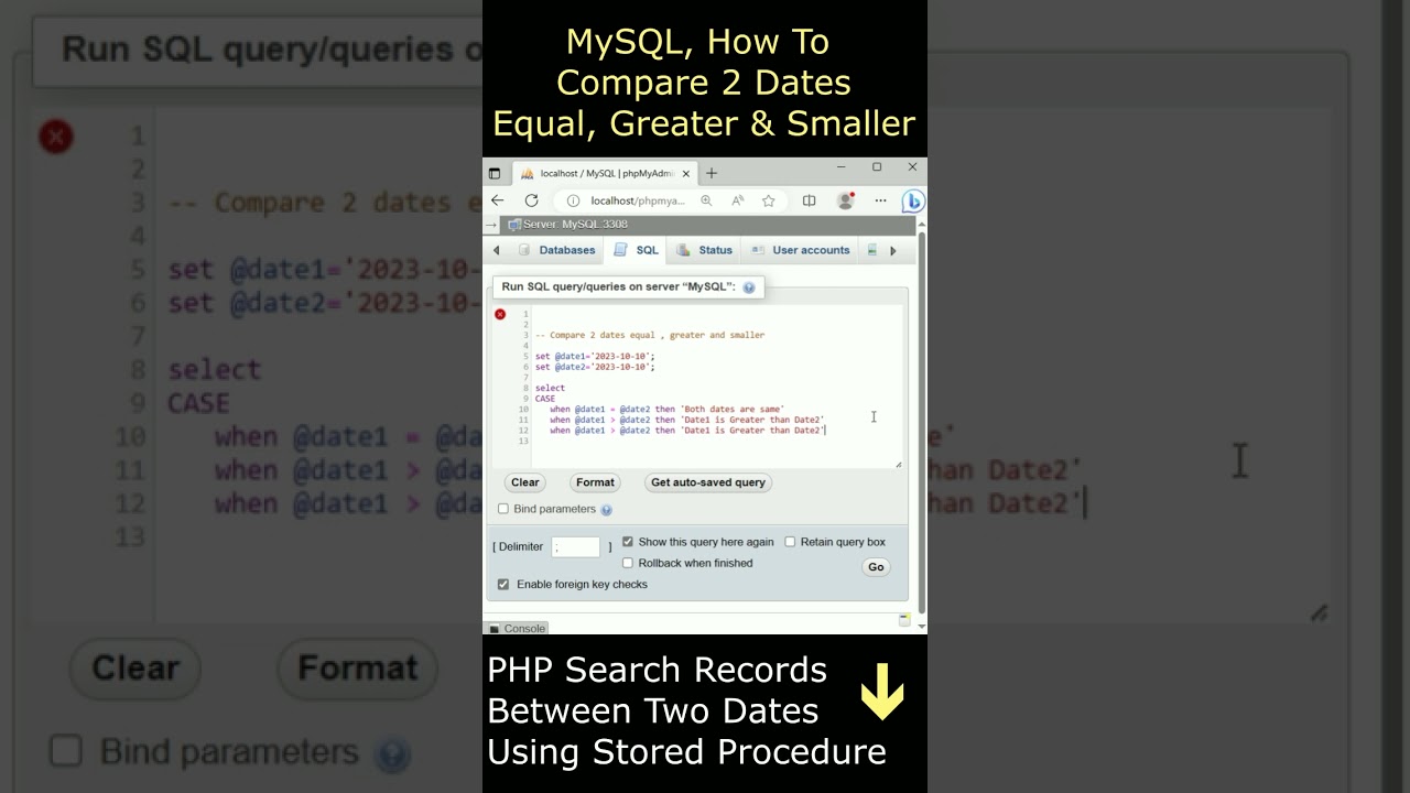 Compare two 2 dates SQL Query #msyql