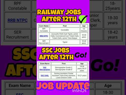 carrier after 12th//railway jobs//ssc jobs//#railway #ssc #viral #carrier #latest #ytshorts #jobs