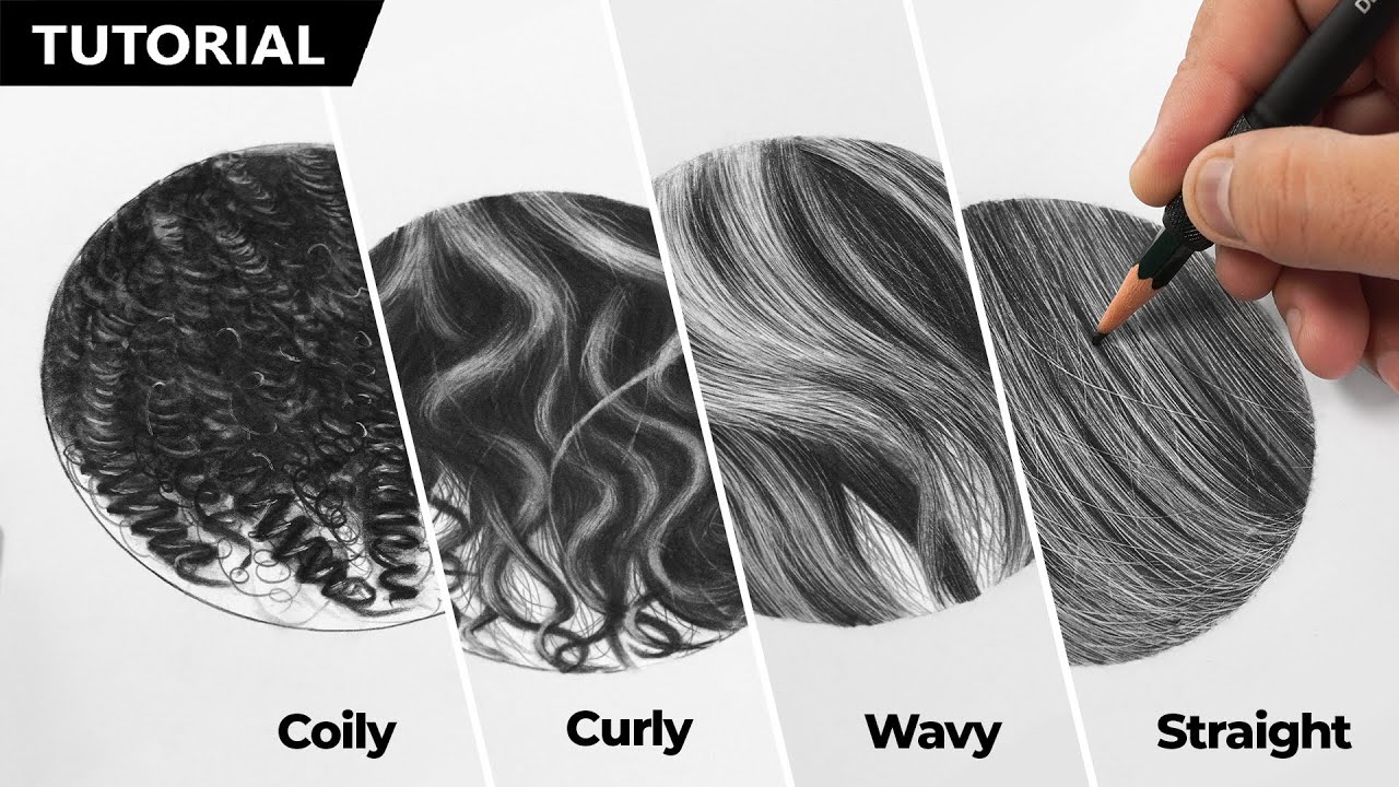 How to Draw All Types of Hair - EASY for BEGINNERS