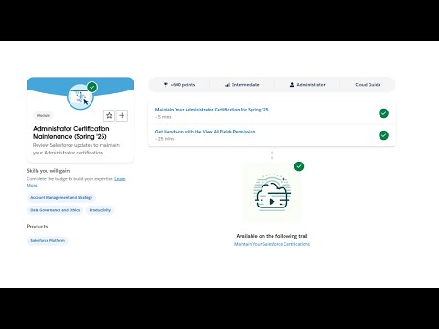 Administrator Certification Maintenance (Spring '25) - Salesforce Trailhead